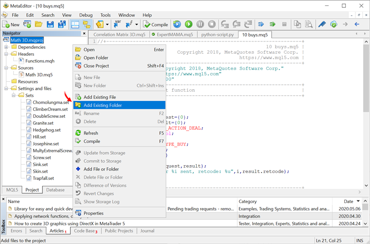 MetaTrader 5 Platform Build 2450: "Subscriptions" service, UI ...