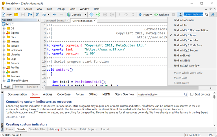 MetaTrader 5 build 4230: More built-in applications and expanded ONNX ...
