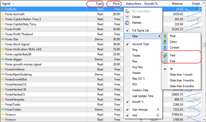 MetaTrader 4 Trading Terminal Build 507: Trading Signal Registration ...